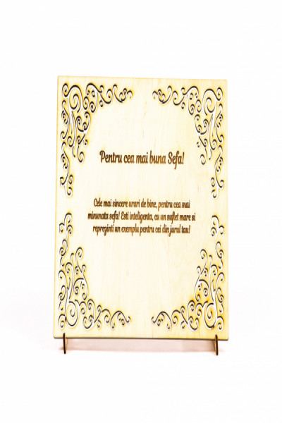 Diploma personalizata din lemn- Pentru cea mai buna Sefa! | Carte