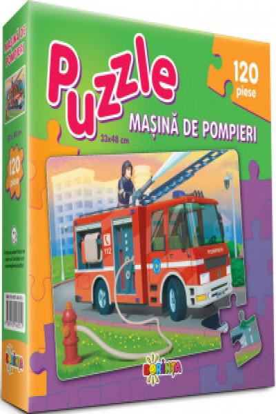 Puzzle 120 Masina de Pompieri | Carte
