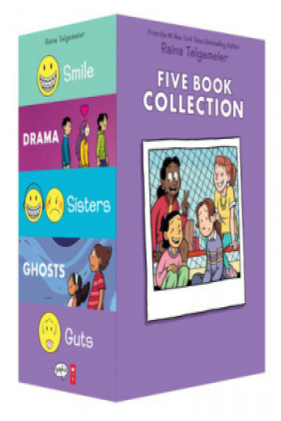 Raina Telgemeier Collection 5 Books Set - Smile Drama Sisters Ghosts ...